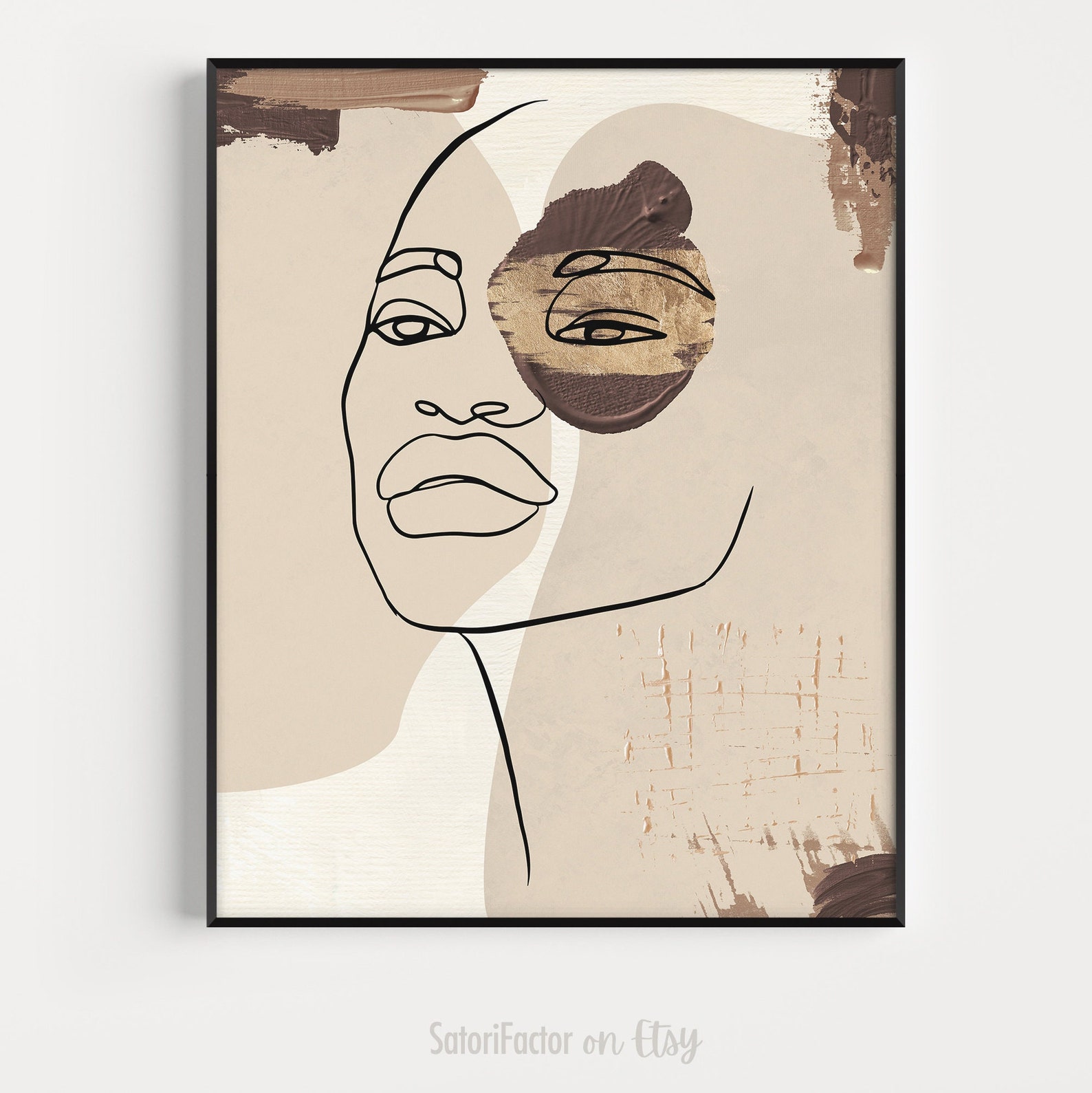 Line Art Black Woman Modern Line Drawing Set of 3 Abstract - Etsy