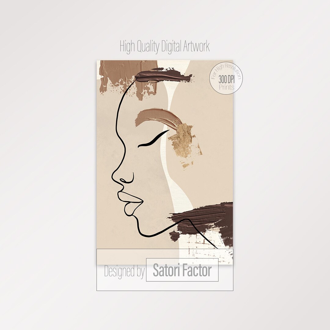 Line Art Black Woman, Modern Line Drawing, Abstract African Art Digital ...