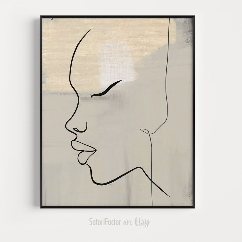Line Art Black Woman Modern Line Drawing Set of 3 Abstract - Etsy