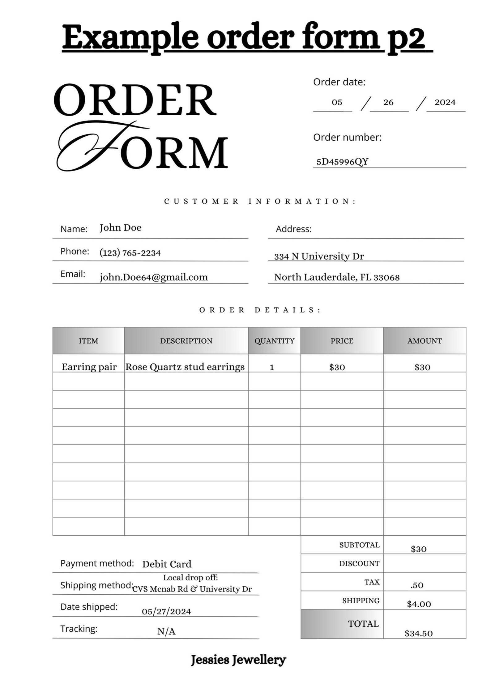 Digital Order Forms 50 Pages Canva, Order Form Templates for Small ...