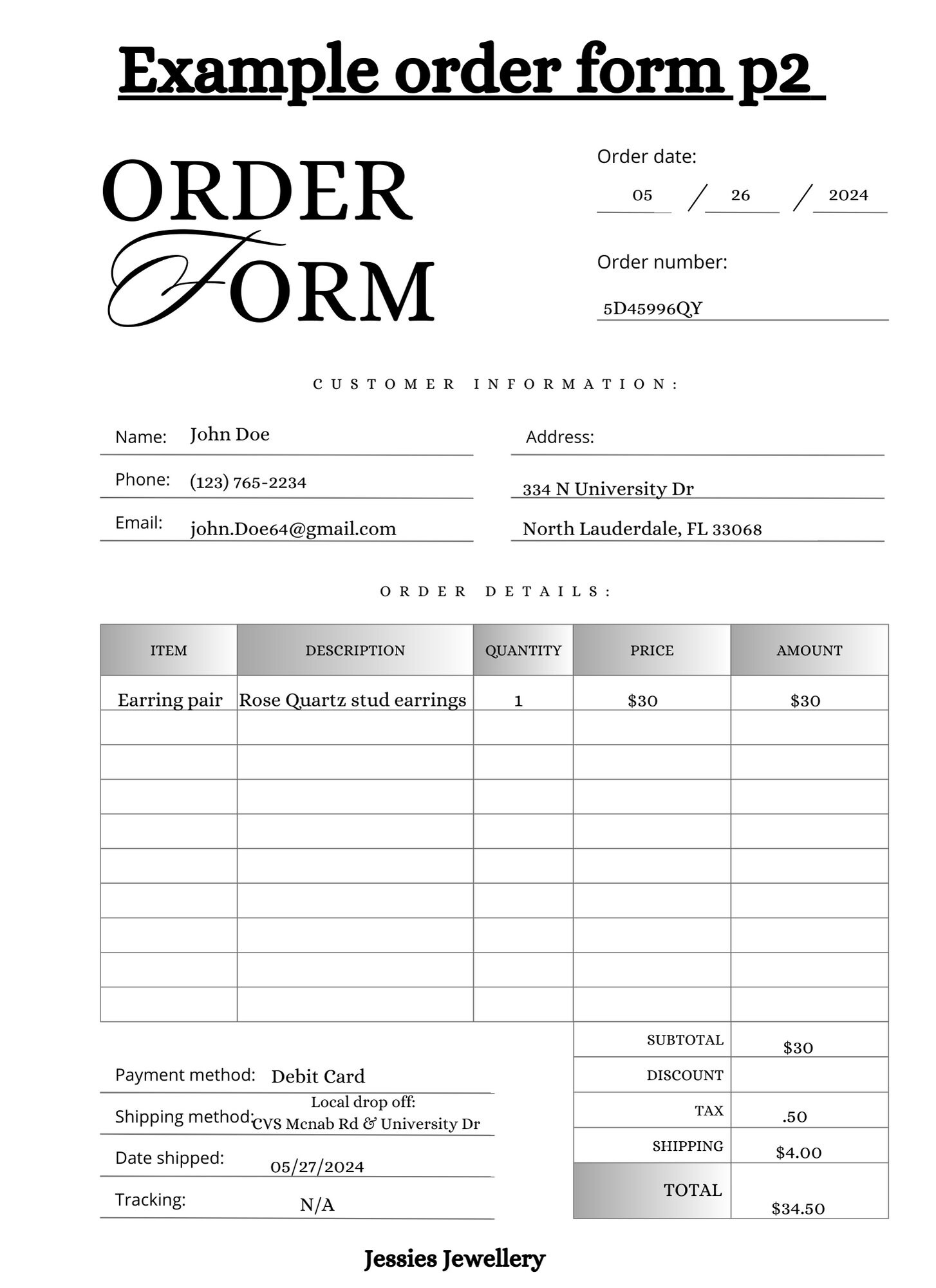 Digital Order Forms 50 Pages Canva, Editable Order Form Templates ...