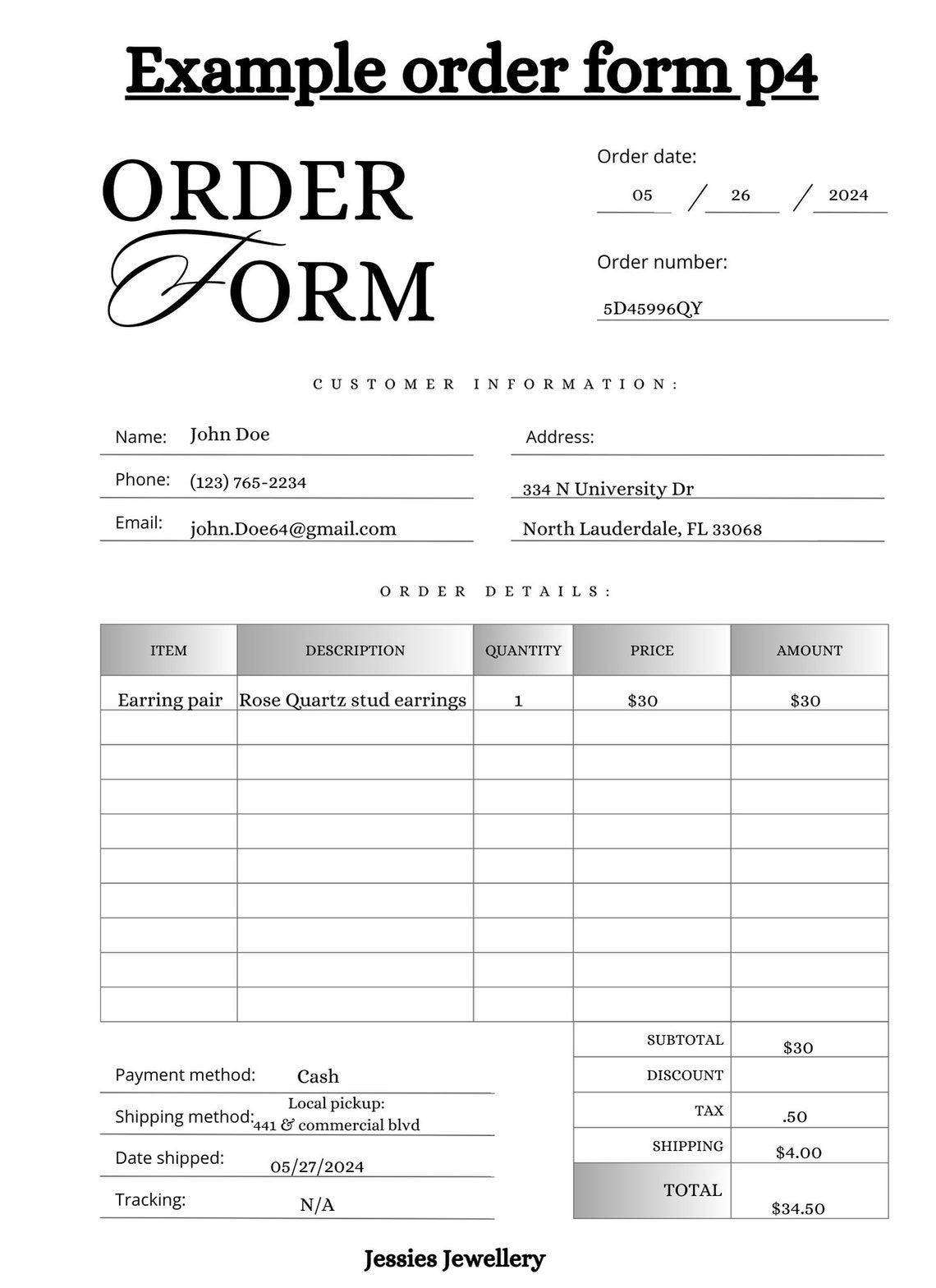 Digital Order Forms 50 Pages Canva, Order Form Templates for Small ...