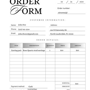 Digital Order Forms 50 Pages Canva, Order Form Templates for Small ...