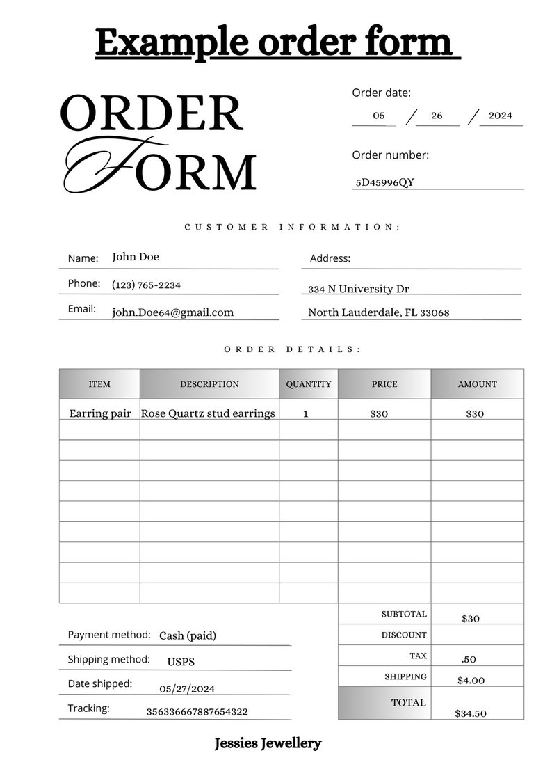 Digital Order Forms 50 Pages Canva, Order Form Templates for Small ...