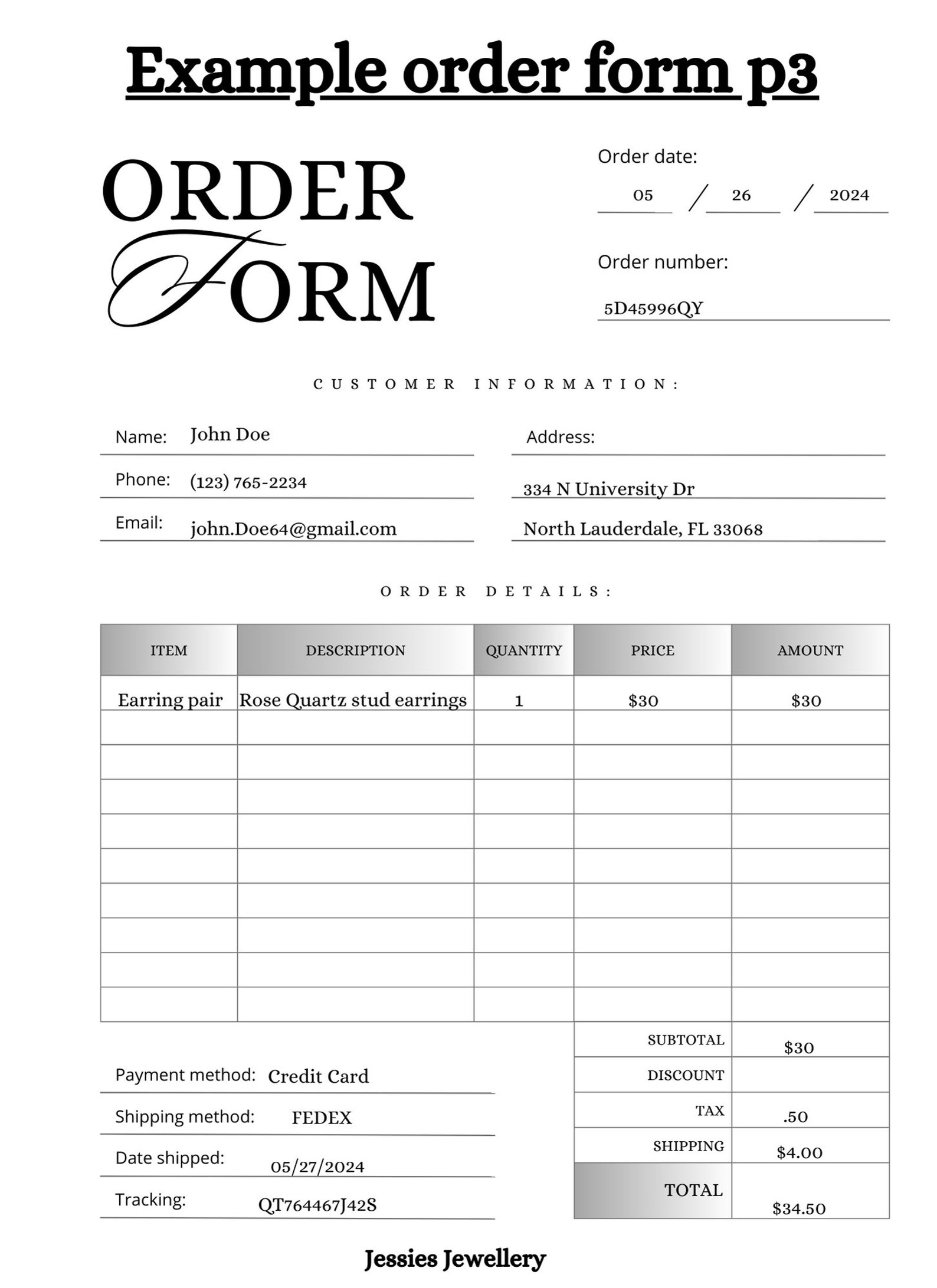 Digital Order Forms 50 Pages Canva, Order Form Templates for Small ...