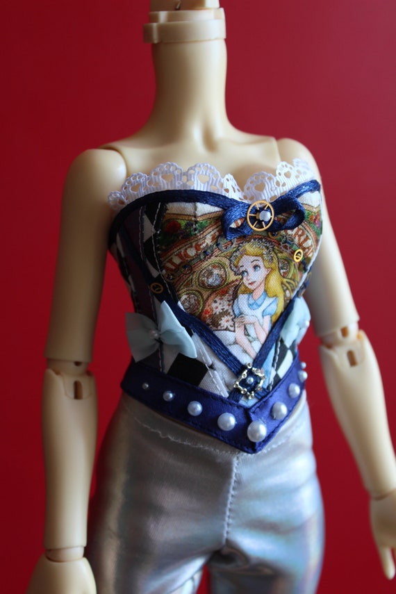 1/4 MSD BJD Minifee Corset White and Blue - Etsy