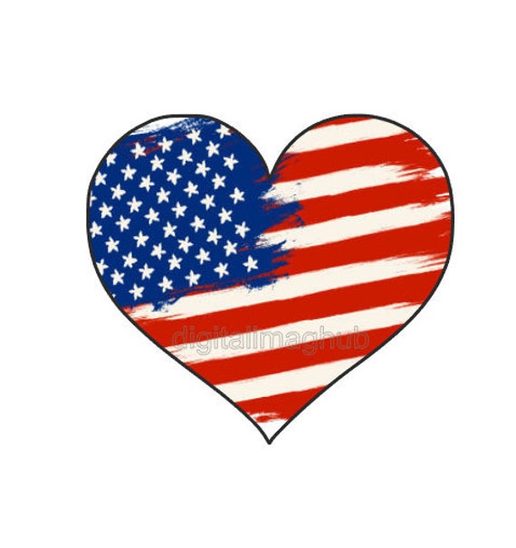 American Flag Svg American Flag Png Heart Svg Heart Png - Etsy