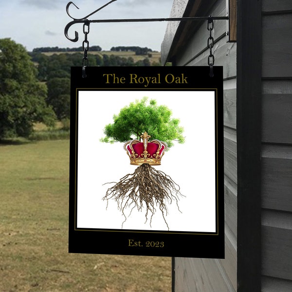 Oak Hanging Sign - Etsy