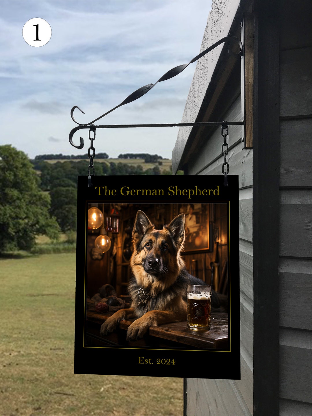 The German Shepherd Hanging Pub Sign for Home Bar or Man Cave! - the ...