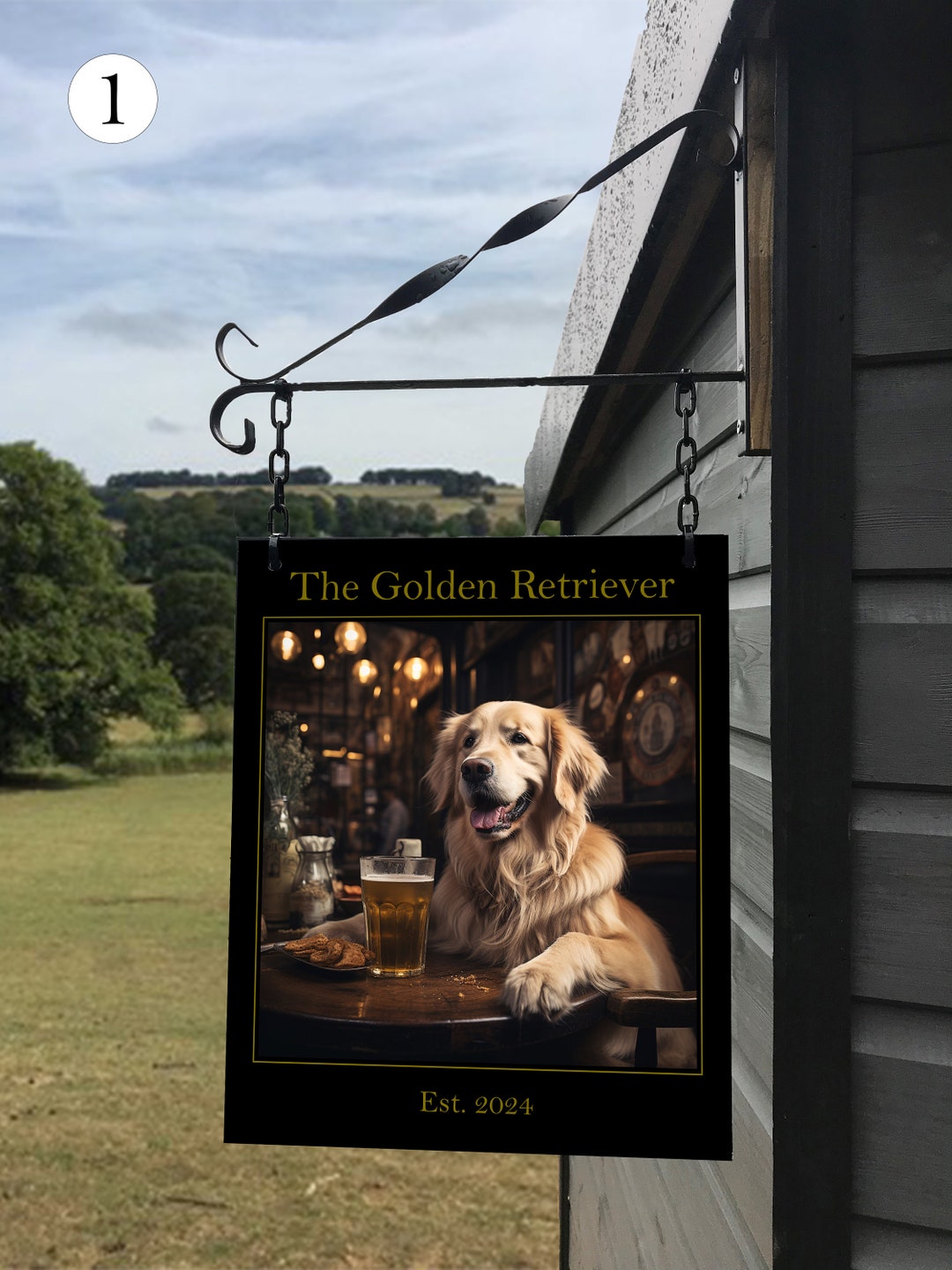 The Golden Retriever Hanging Pub Sign for Home Bar or Man Cave! - the ...