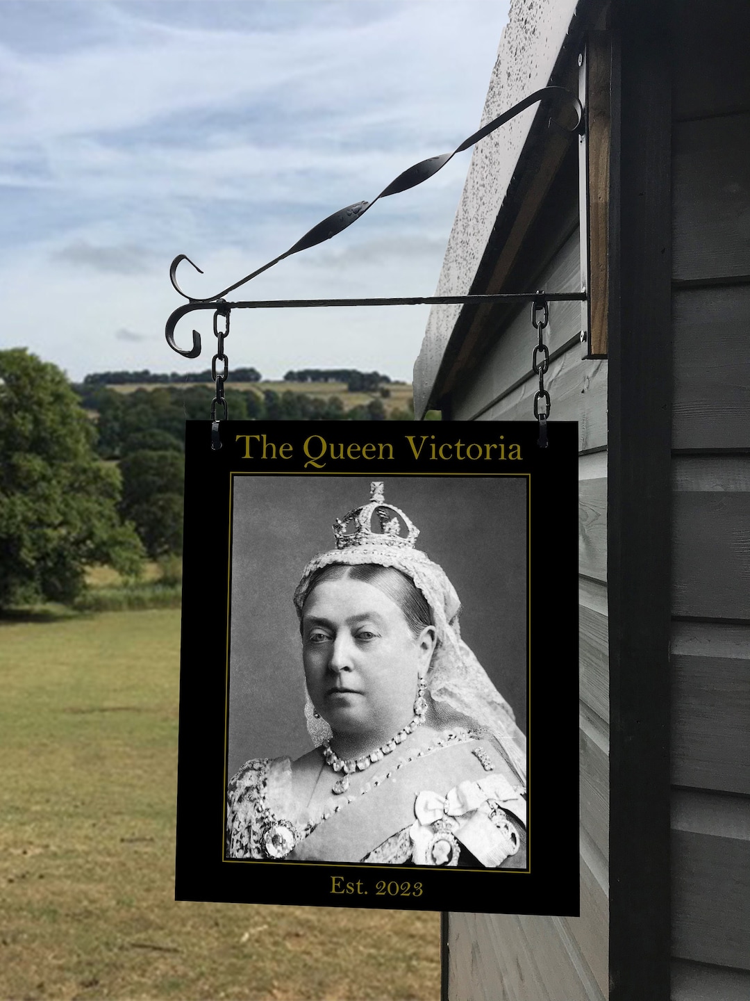 The Queen Victoria Hanging Pub Sign for Home Bar or Man Cave! - the ...