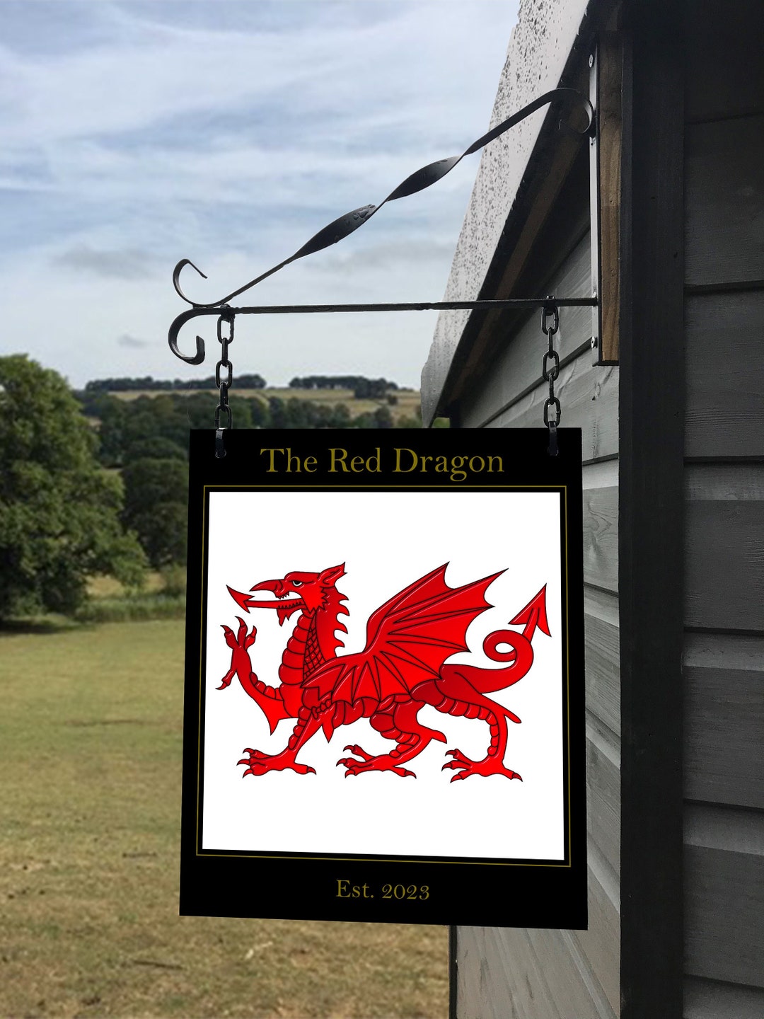 The Red Dragon Hanging Pub Sign for Home Bar or Man Cave! - the Red ...