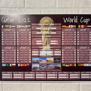 World Cup Wall Chart - Qatar 2022 Wall Chart - A1 - A3 - Etsy