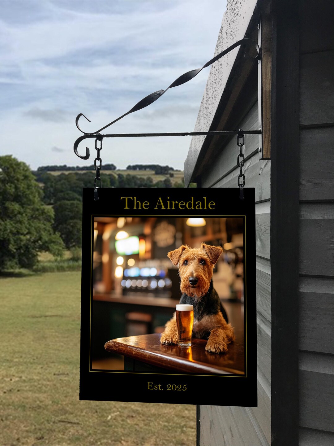 The Airedale Hanging Pub Sign for Home Bar or Man Cave! - the Airedale ...