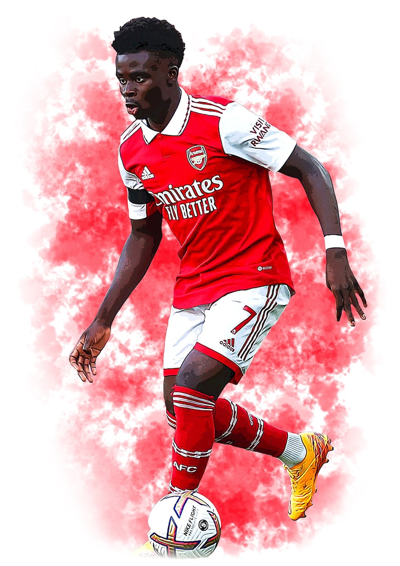 Bukayo Saka 2022/23 Digital Art Print on Foamex Board or - Etsy