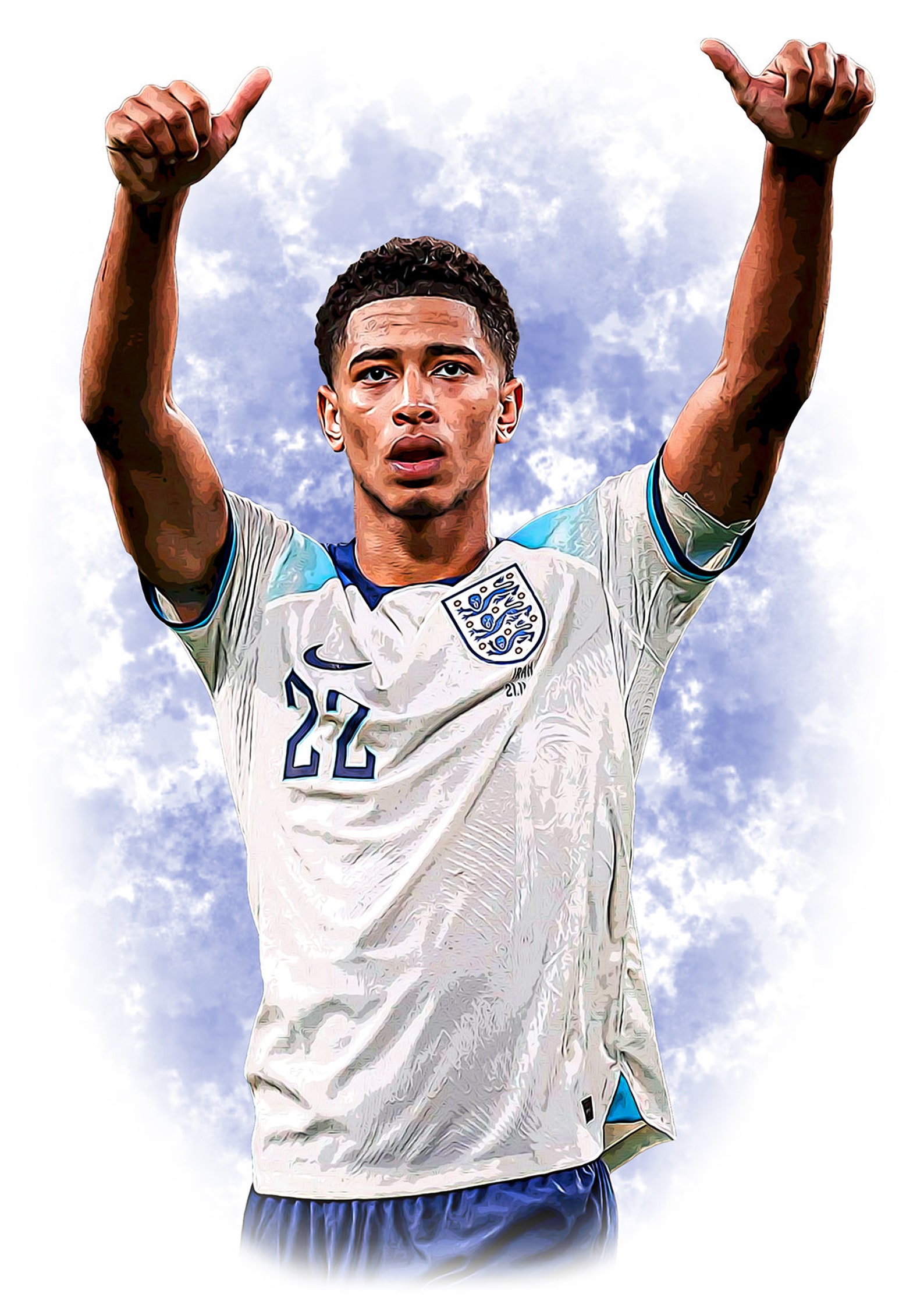 Jude Bellingham England 2022/23 Digital Art Print on Foamex - Etsy UK