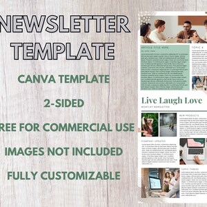 Boho Feminine 2-sided Newsletter Template | Business Canva Template ...