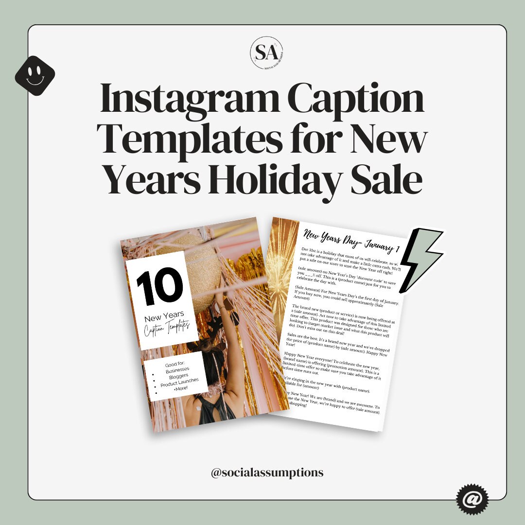 Instagram Caption Templates for New Years Sale Promotion Caption ...