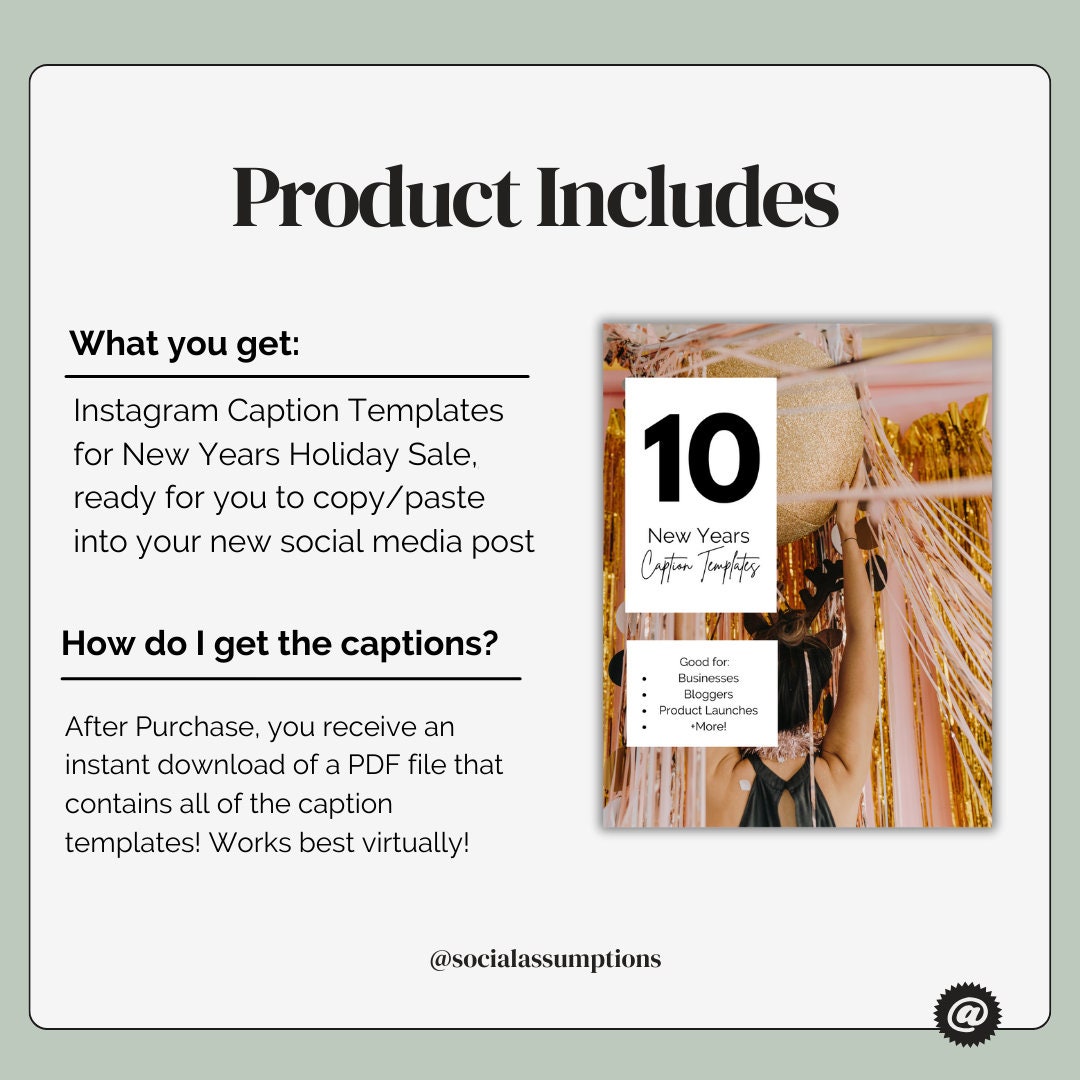 Instagram Caption Templates for New Years Sale Promotion Caption ...