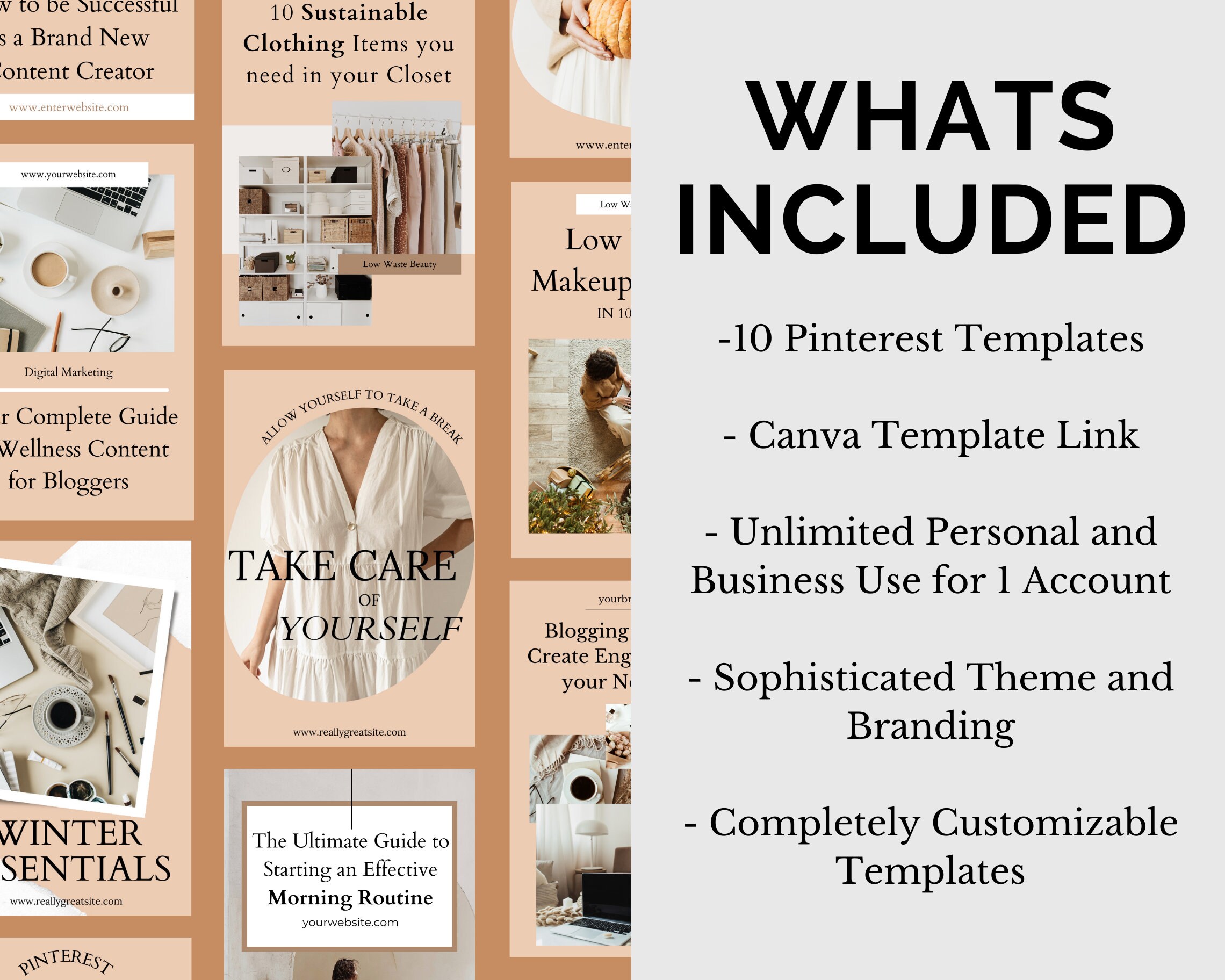Wellness Blog Pinterest Templates Canva Templates for Pinterest ...