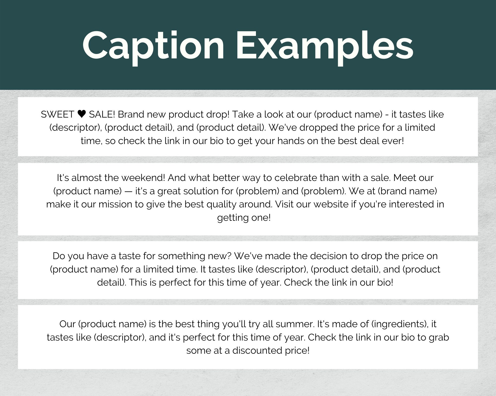Candy Business Instagram Captions | Business Caption Template | Product ...