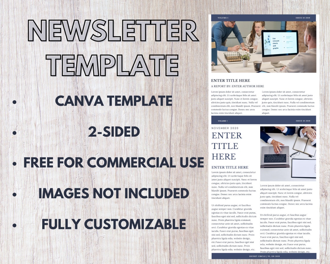 Simple 2-sided Newsletter Templates | Weekly Newsletter Template ...