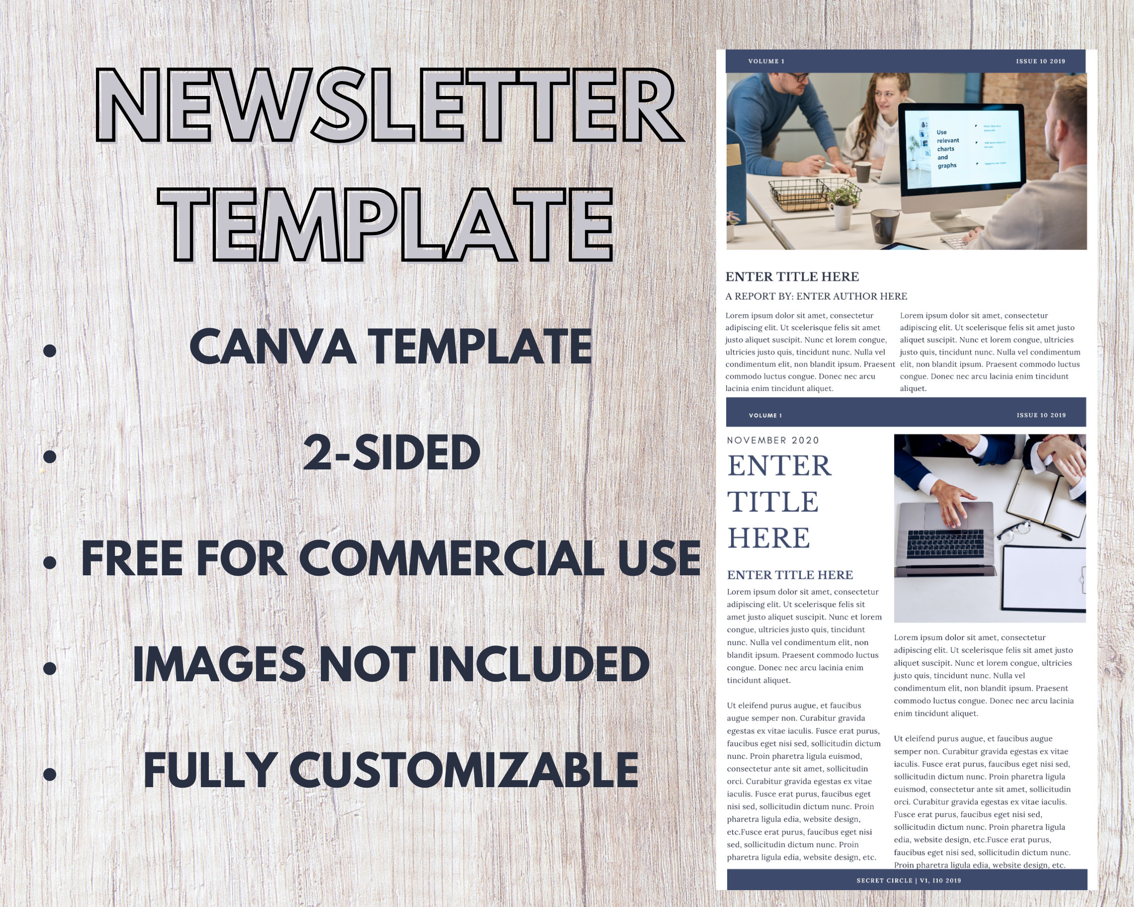 Simple 2-sided Newsletter Templates | Weekly Newsletter Template ...
