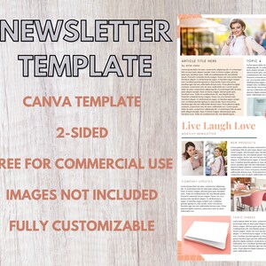 Feminine 2-sided Newsletter Template | Business Canva Template | Email ...
