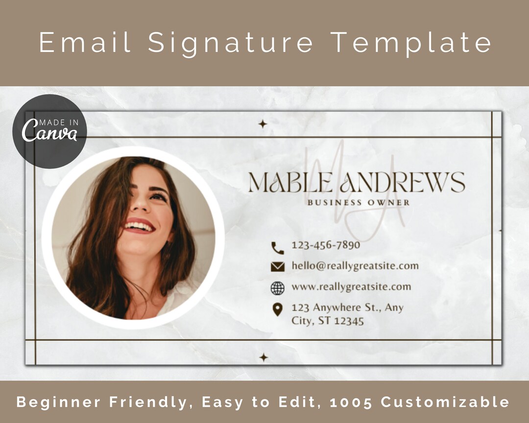 Light Academia Email Signature Template | Canva Template | Professional ...