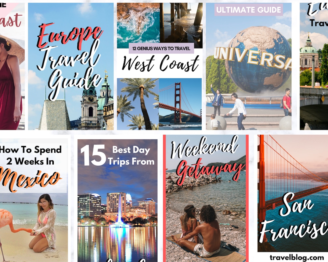 Travel Blog Pinterest Pin Templates Canva Editable Template Lifestyle ...