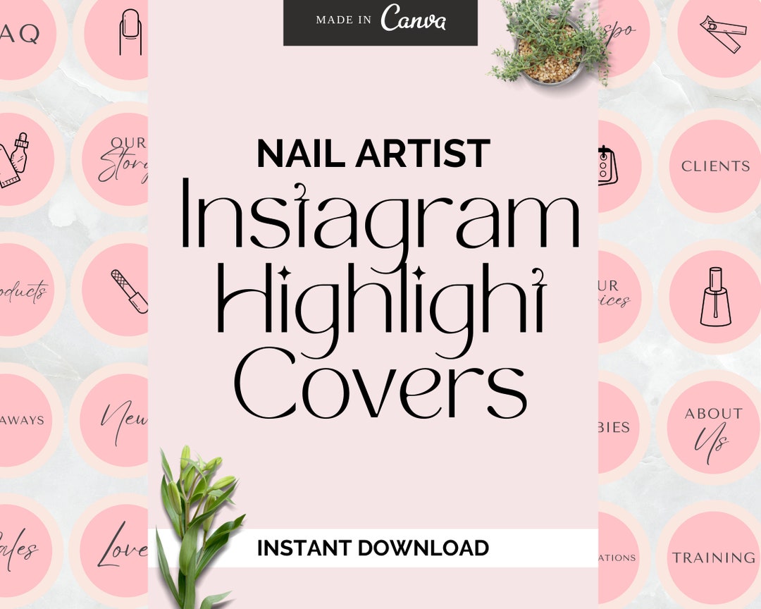 Nail Artist Instagram Highlight Cover Templates | Nail Tech Insta ...