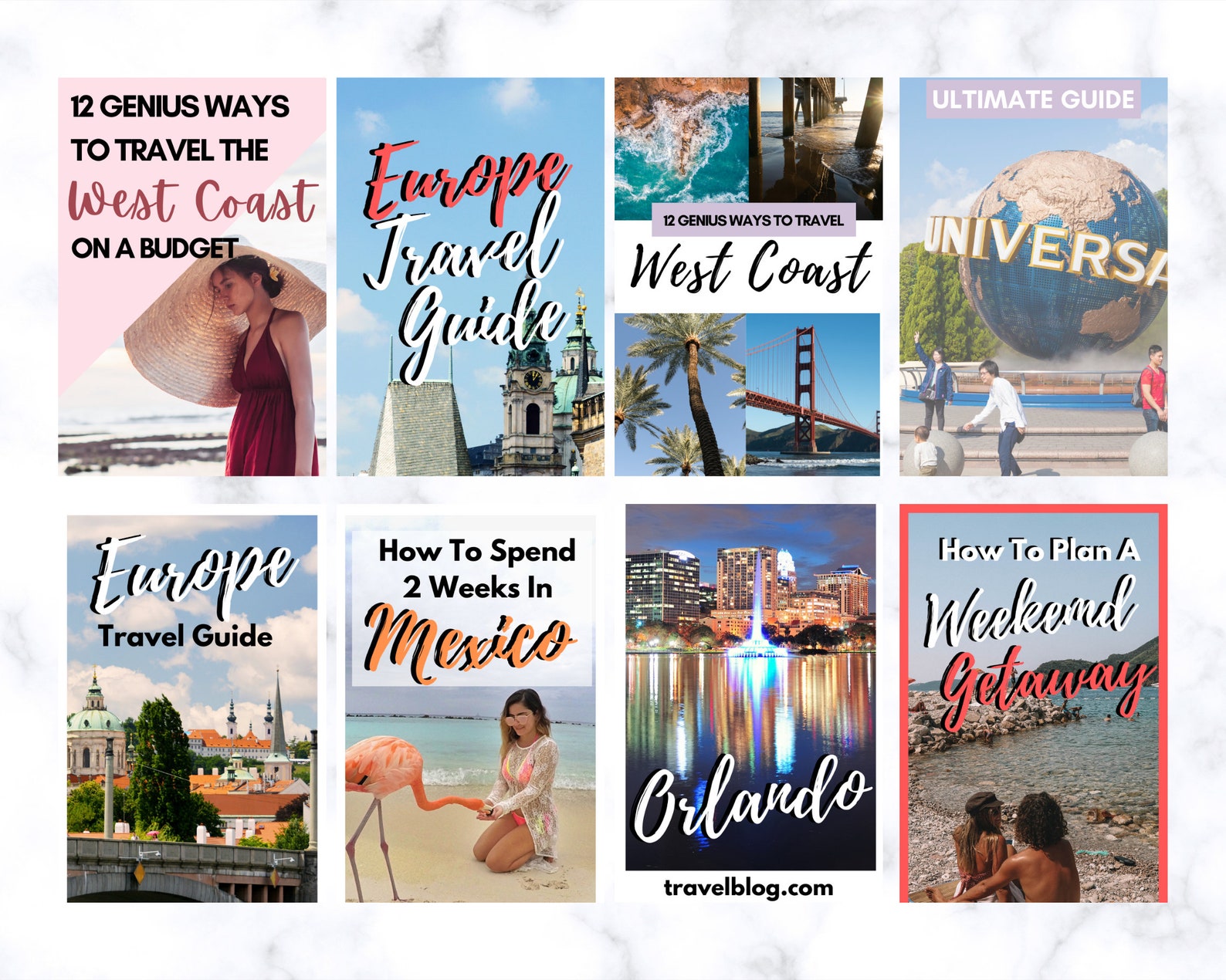 Travel Blog Pinterest Pin Templates Canva Editable Template Lifestyle ...