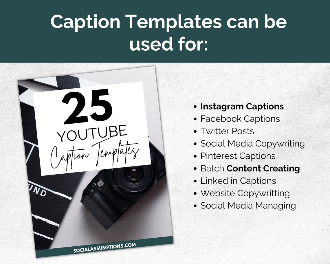 Youtube Instagram Captions | Video Promotion Caption Template | Youtube ...