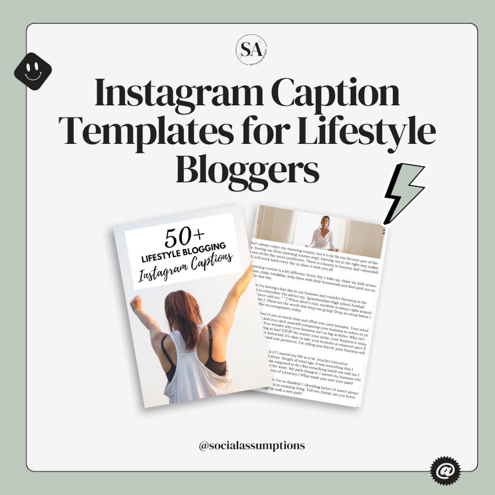 Lifestyle Blogger Social Media Caption Templates. Instagram Captions ...