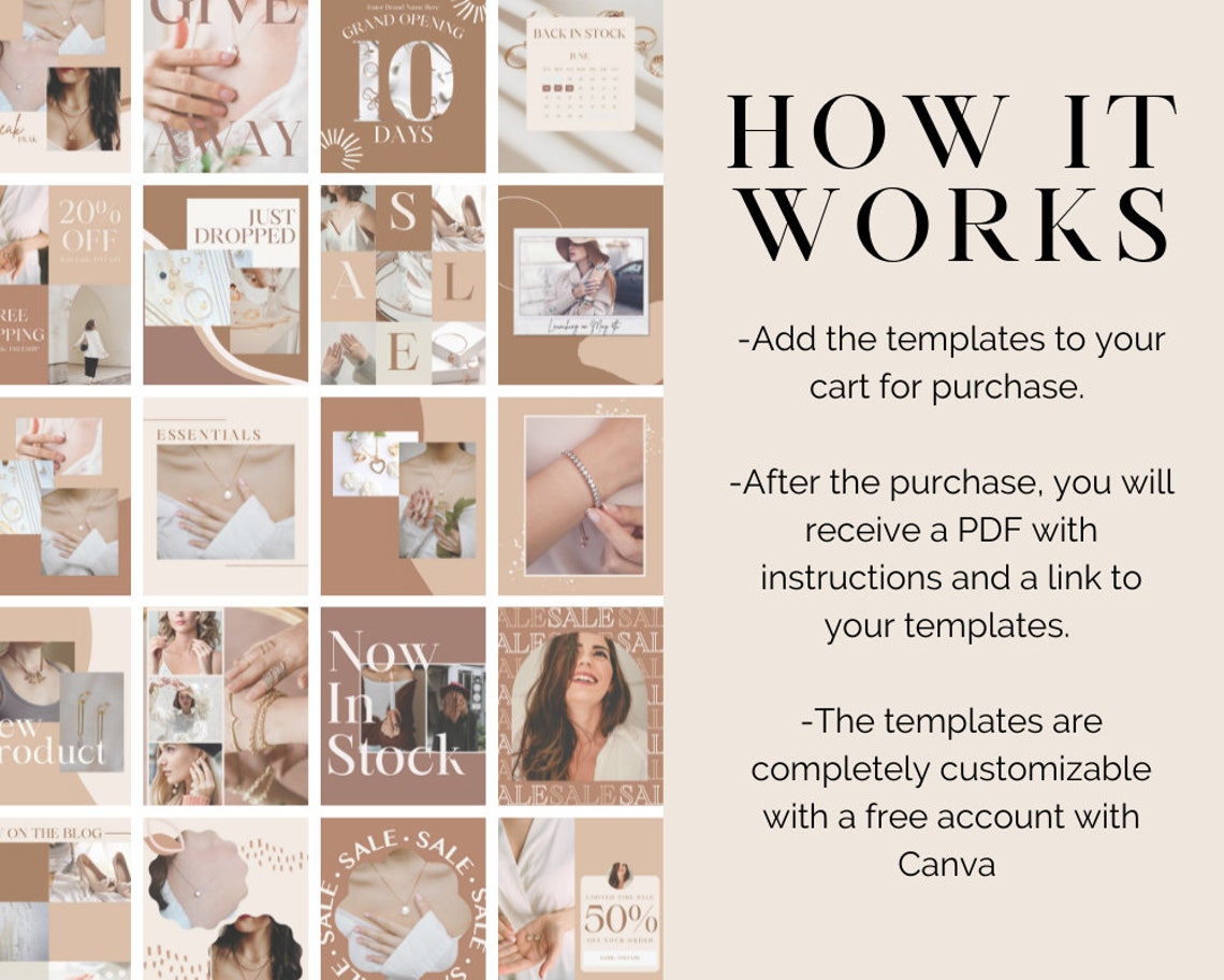 Jewelry Instagram Templates Canva Template Small Business - Etsy