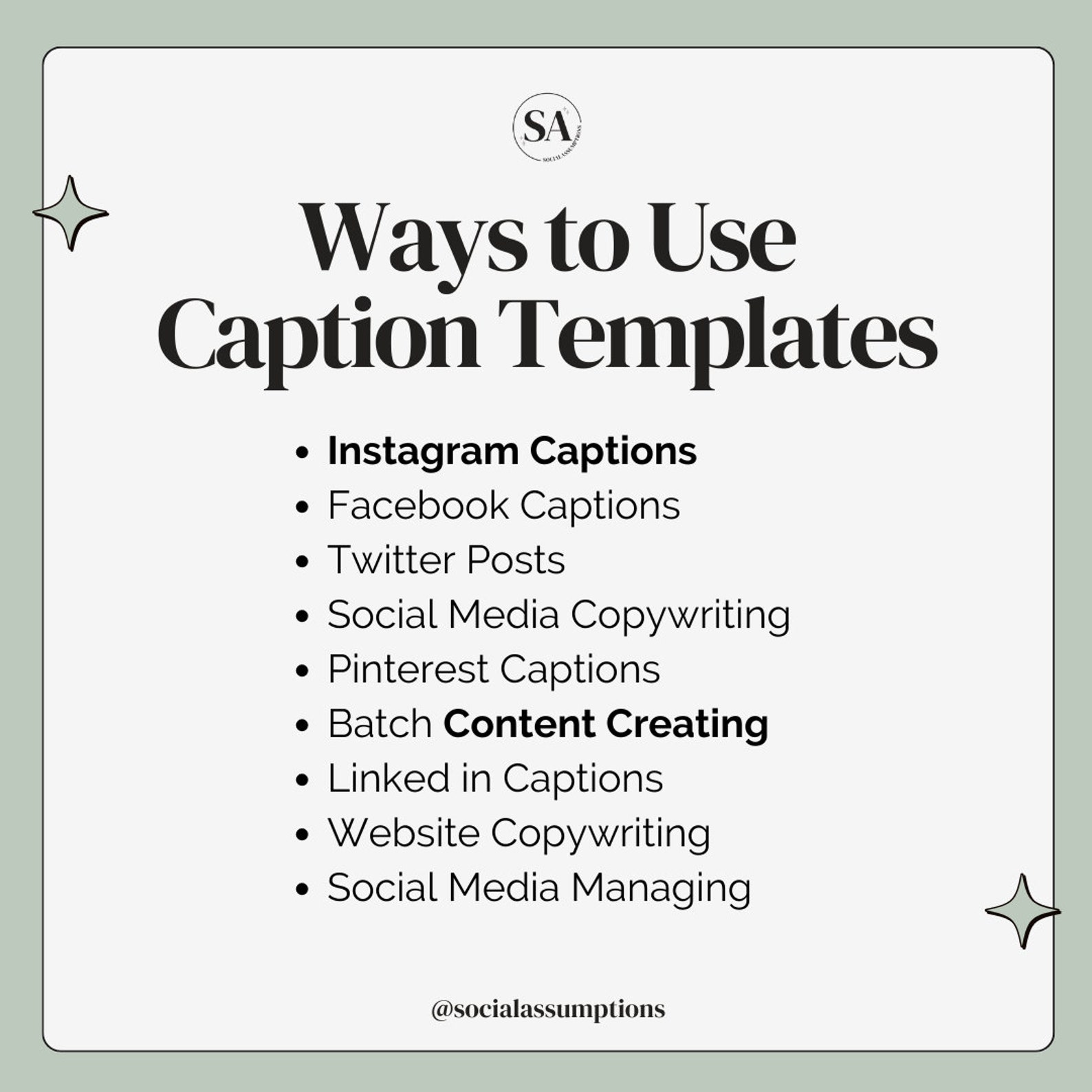 Lifestyle Blogger Social Media Caption Templates. Instagram Captions ...