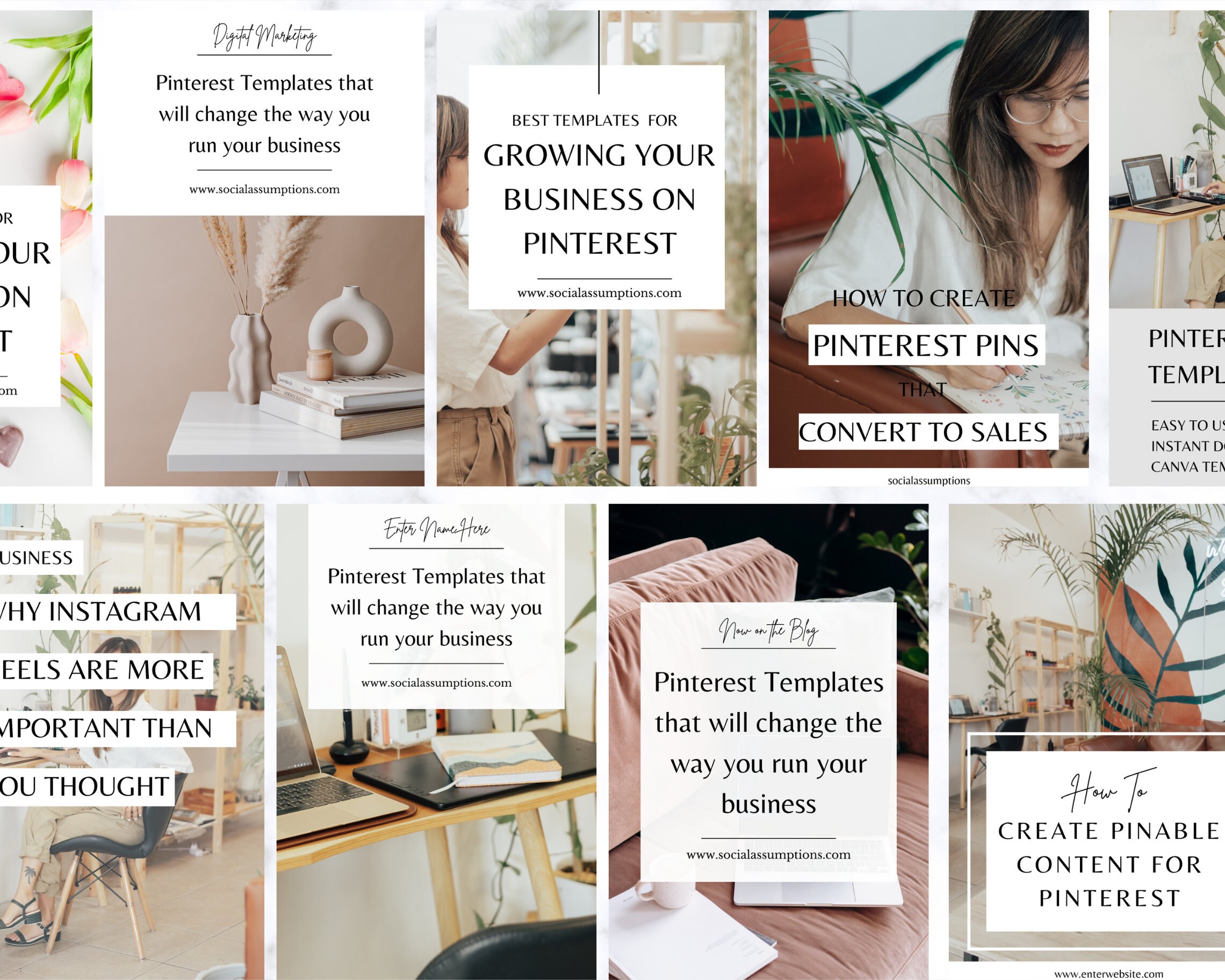 Business Blog Pinterest Templates Canva Templates for Pinterest ...