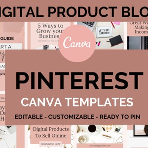 Digital Product Blog Pinterest Templates | Canva Templates for ...