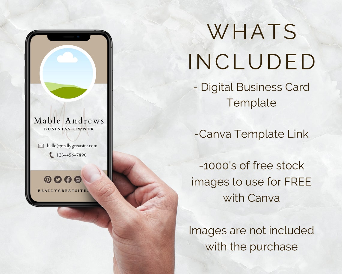Minimalist Digital Business Card Template Canva Template - Etsy