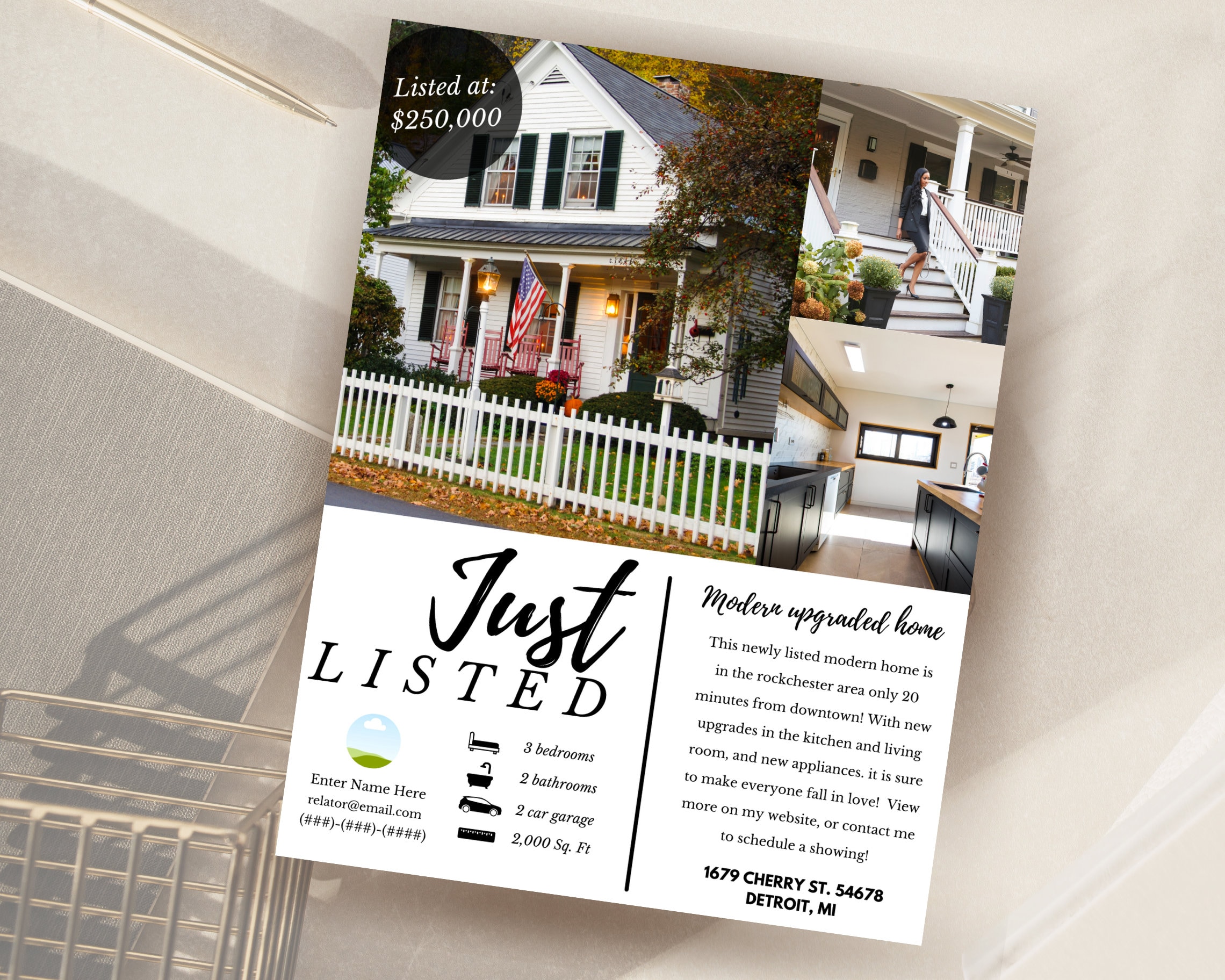5 Open House Real Estate Flyer, Just Listed Canva Template, Real Estate ...