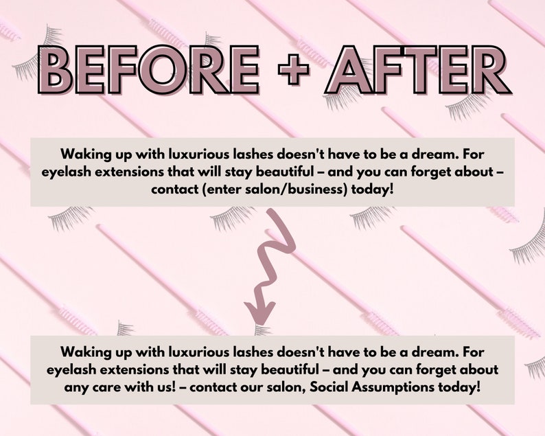 25 Lash Tech Caption Templates | Esthetician Social Media | Lash Artist ...