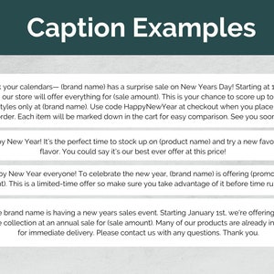 Instagram Caption Templates for New Years Sale Promotion Caption ...