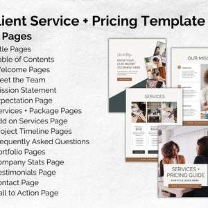 Price & Services Guide, Client Portfolio Template, Client Welcome ...