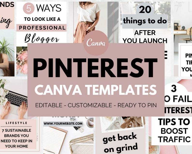 15 Blog Customizable Pinterest Templates Social Media Graphics Canva ...