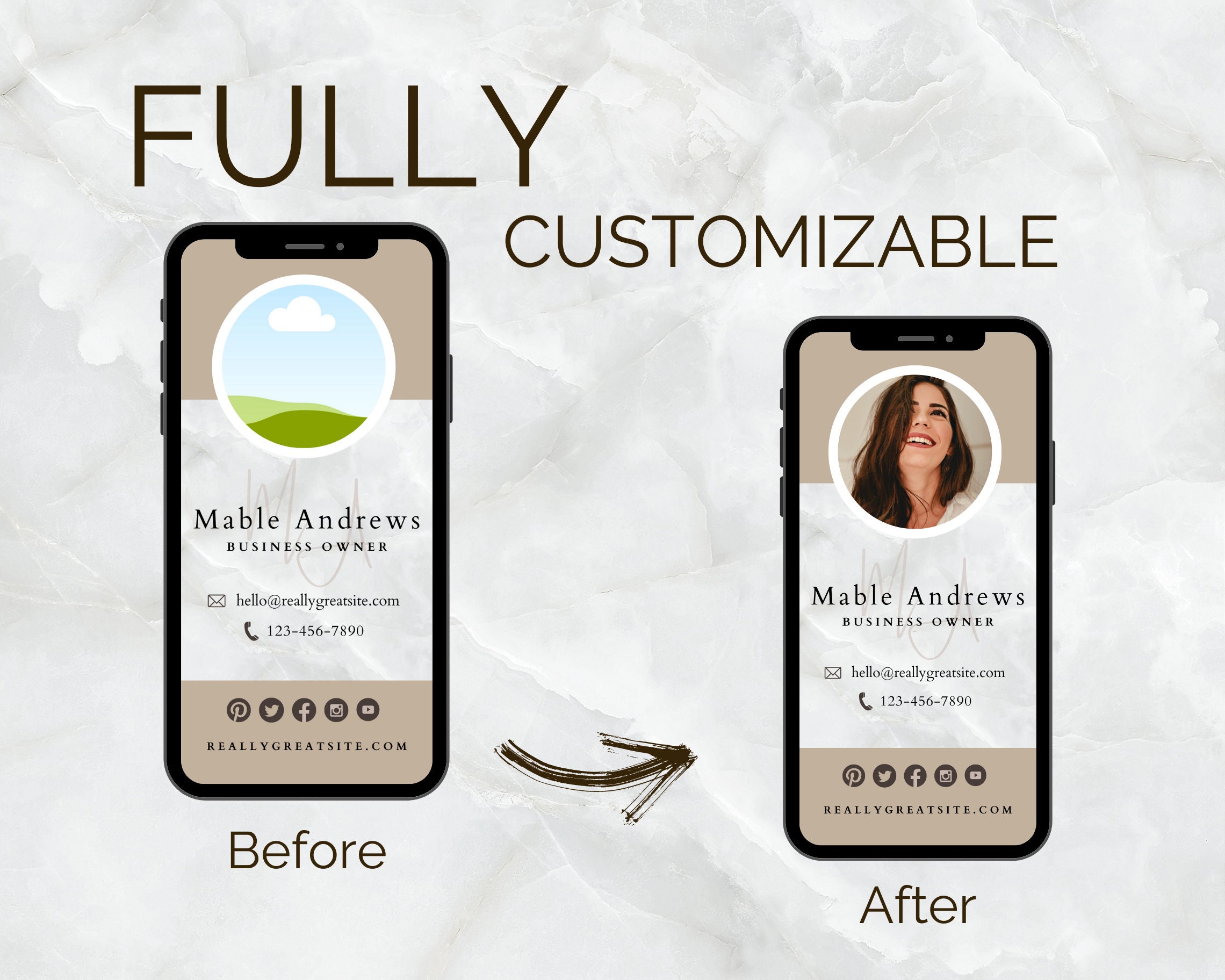 Minimalist Digital Business Card Template Canva Template Professional ...