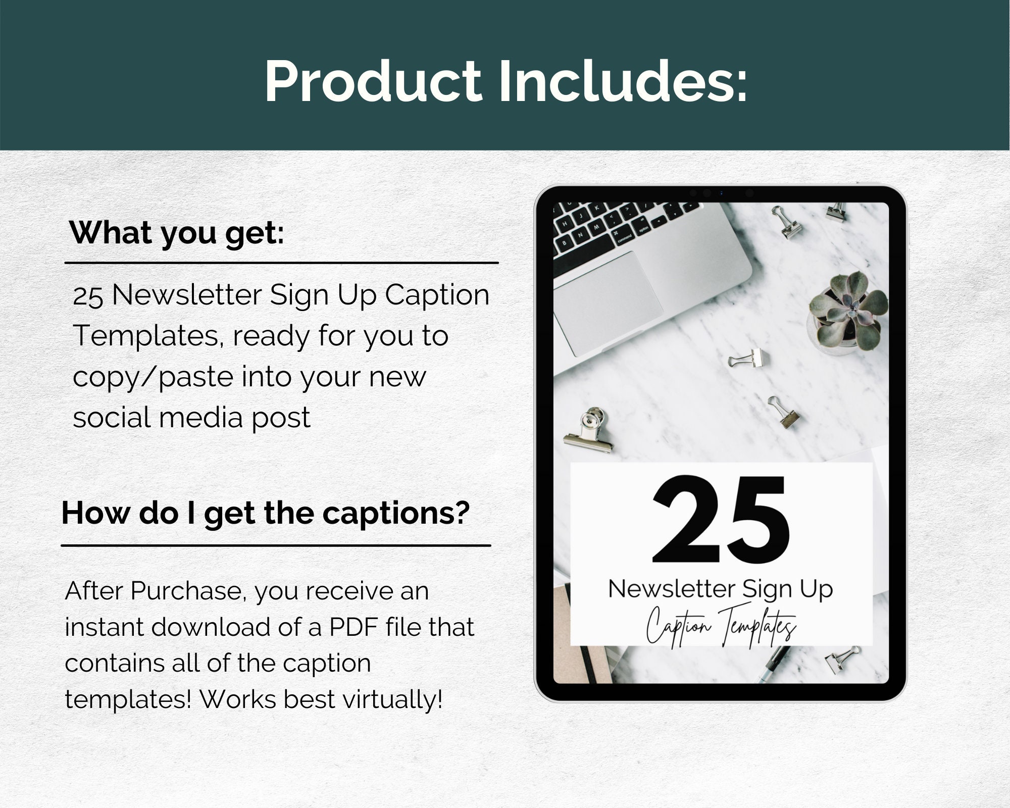 25 Newsletter Sign up Instagram Caption Templates Email List - Etsy
