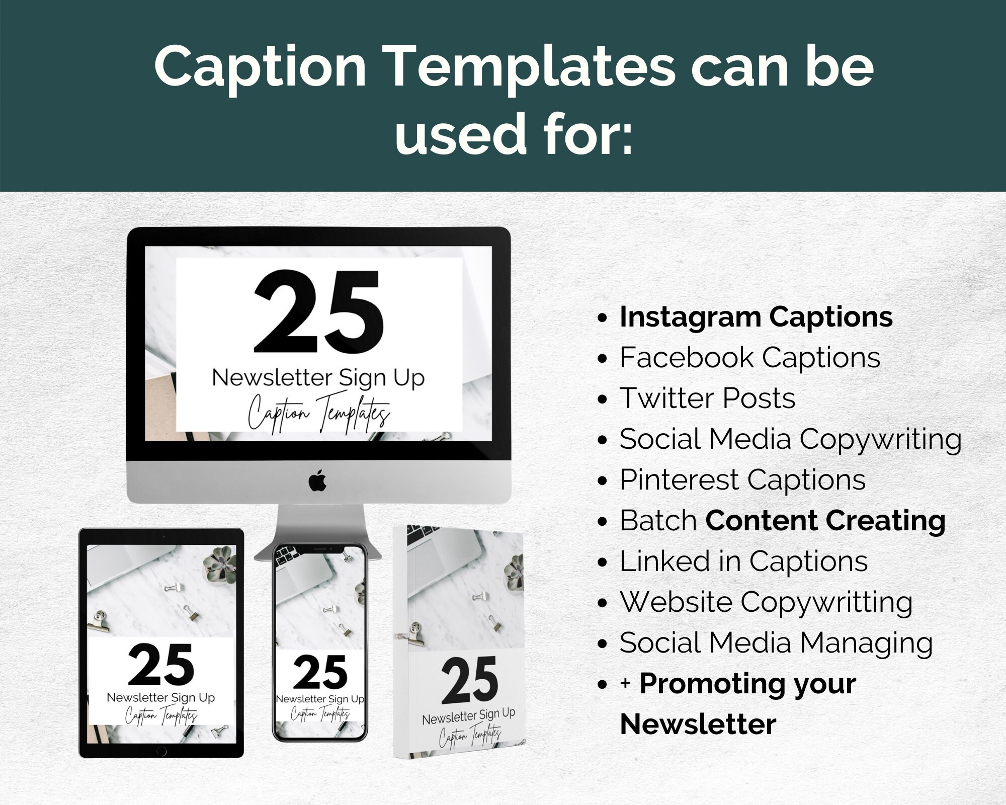 25 Newsletter Sign up Instagram Caption Templates Email List - Etsy