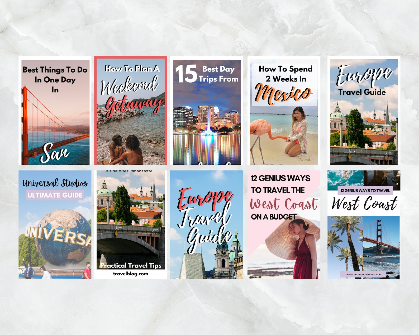 Travel Blog Pinterest Pin Templates Canva Editable Template Lifestyle ...