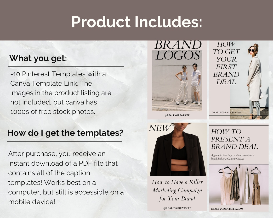 Content Creator Pinterest Templates Canva Templates for Pinterest ...
