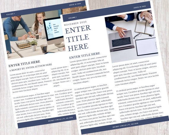 Simple 2-sided Newsletter Templates Weekly Newsletter | Etsy